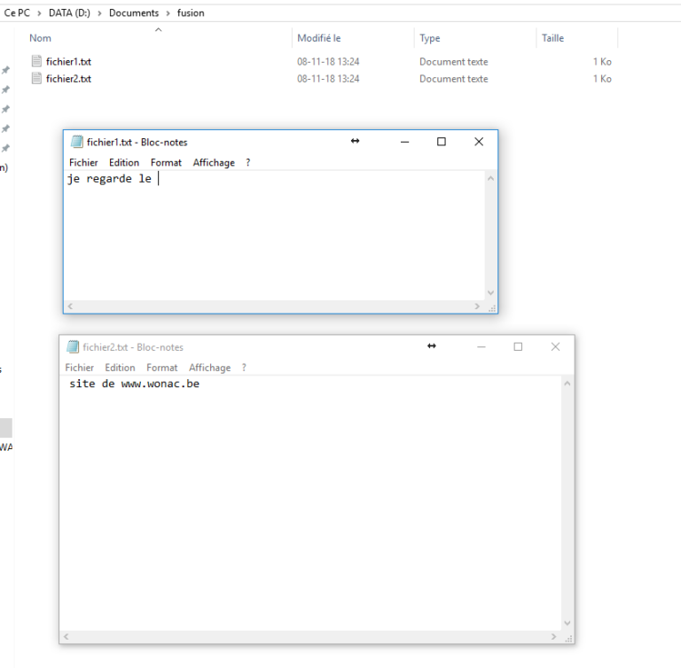 Fusionner des fichiers .txt | Wonac.be
