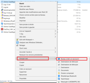 Windows : créer un raccourci sur le bureau. | Wonac.be